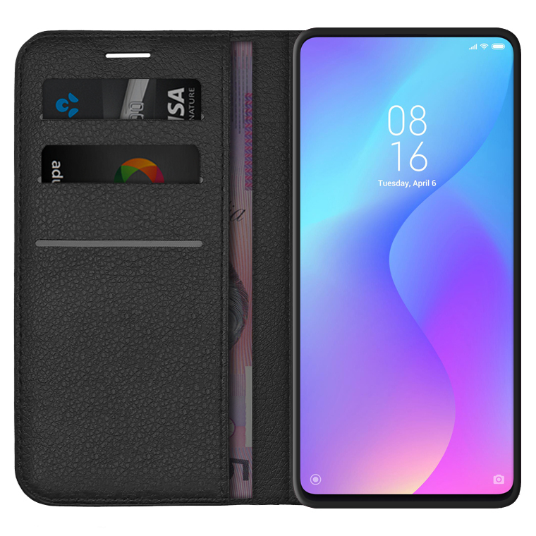 Leather Wallet Case for Xiaomi Mi 9T / Redmi K20 Pro (Black)